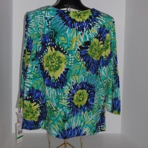 Ruby Rd. | Tops | Nwt Ruby Rd Blue Green Floral Beadwork | Poshmark